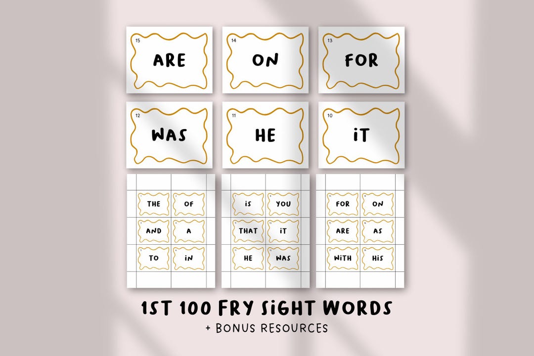 First 100 Fry Sight Word Flashcards Printable | Kindergarten & 1st ...