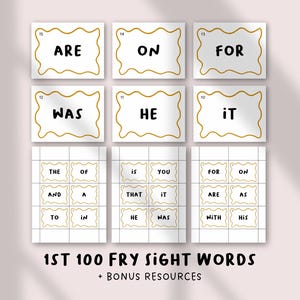 First 100 Fry Sight Word Flashcards Printable | Kindergarten & 1st ...