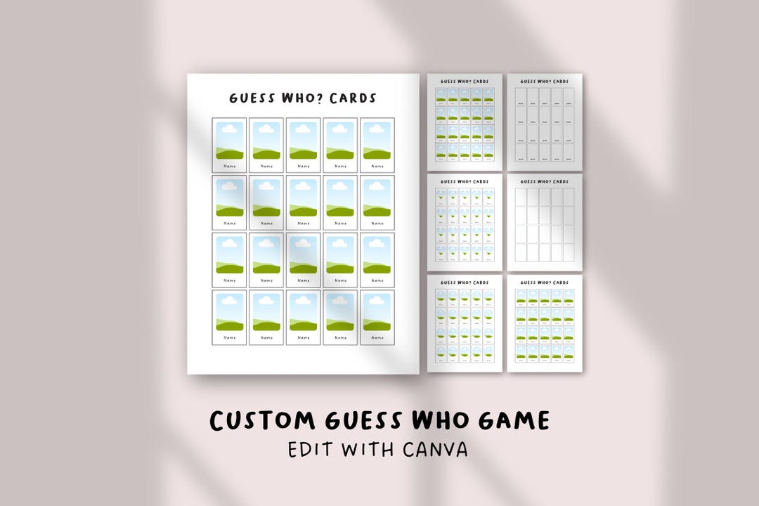 Custom Guess Who Game | Editable Printable Game Template | Canva Guess ...