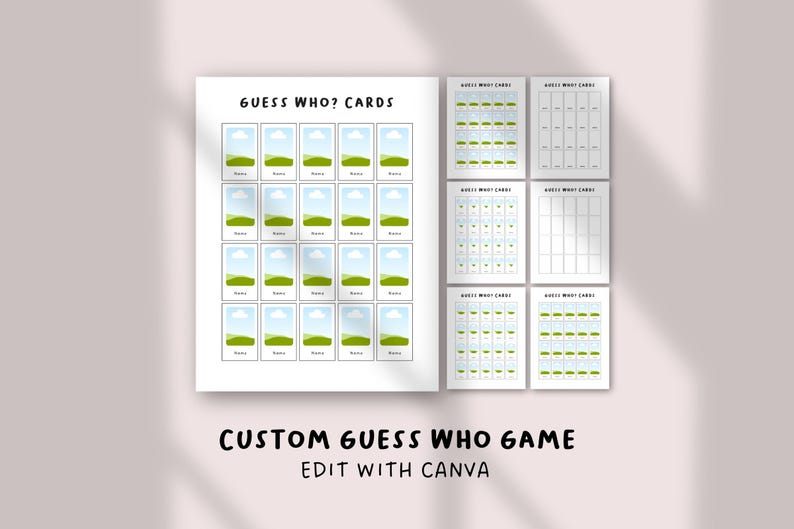 Custom Guess Who Game | Editable Printable Game Template | Canva Guess ...