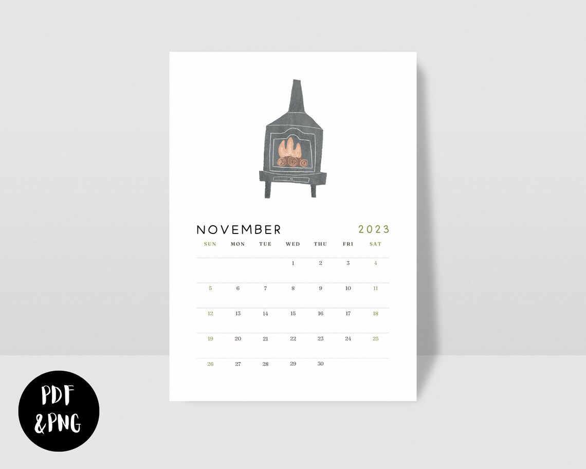 Cute Calendar 2023 Template : PDF & PNG - Etsy