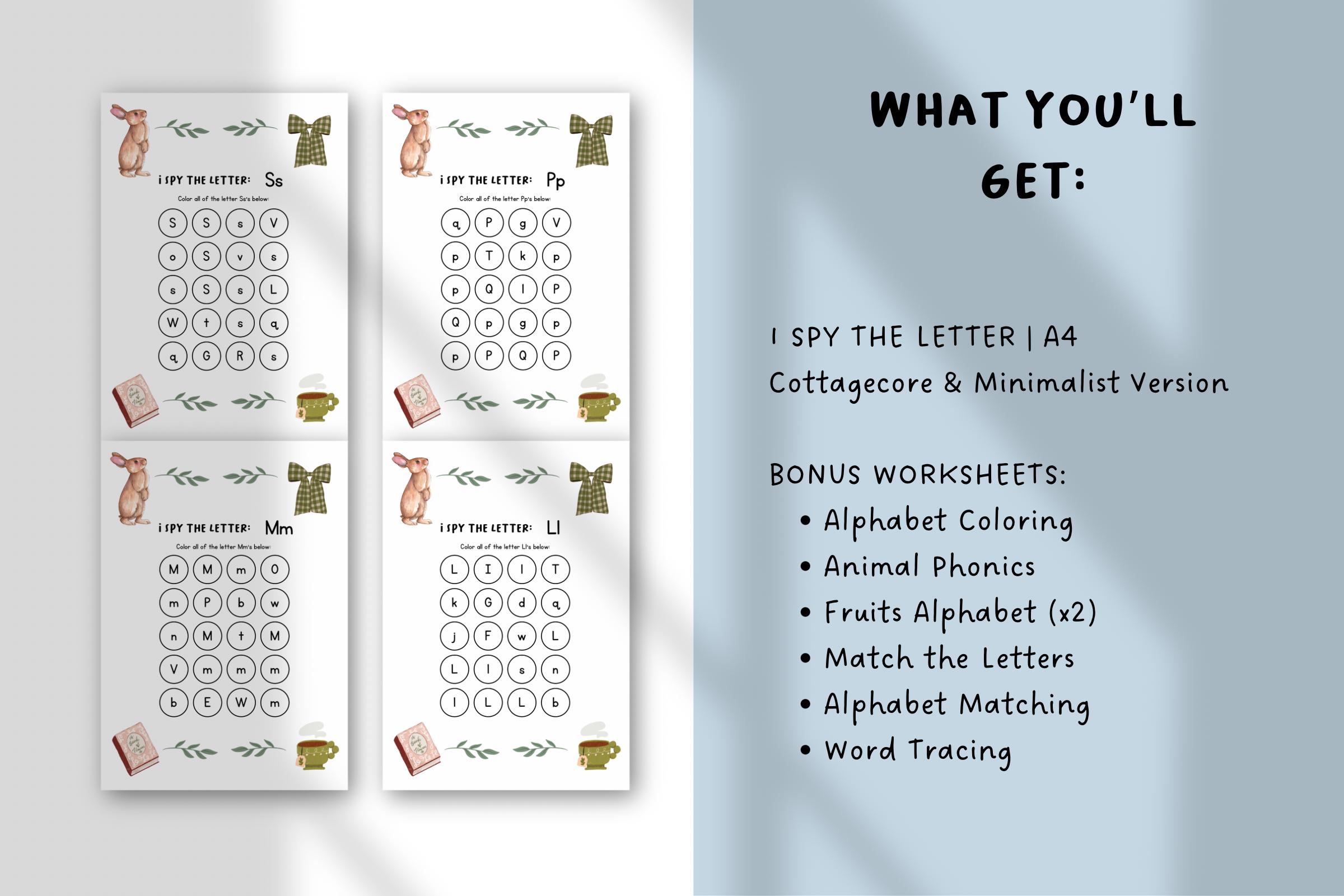 I Spy Alphabet Printable Game – Cottagecore Letter Recognition ...
