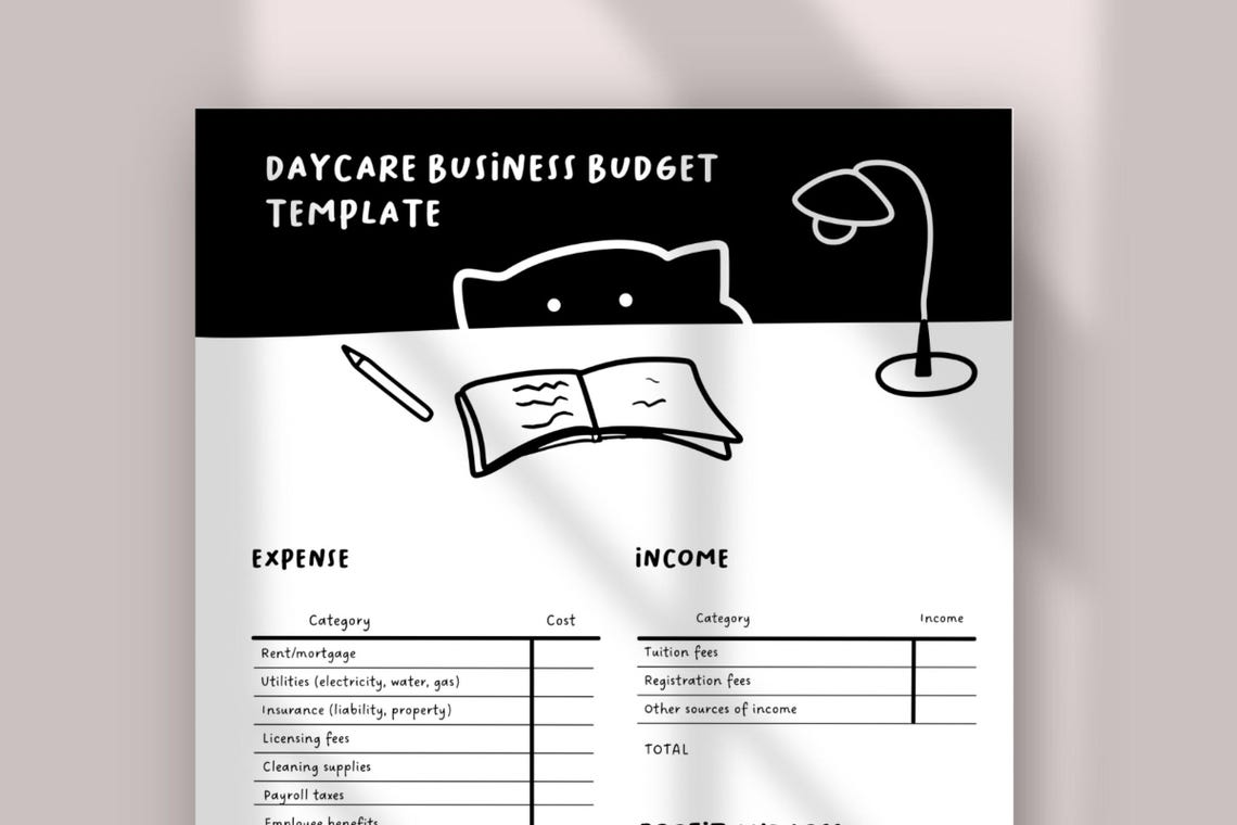 Daycare Business Budget Template | Childcare Expense Tracker ...