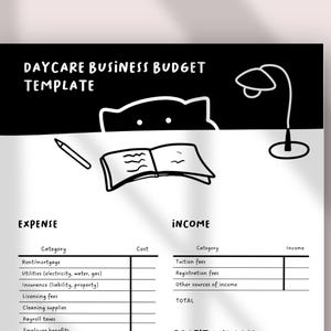 Daycare Business Budget Template | Childcare Expense Tracker ...