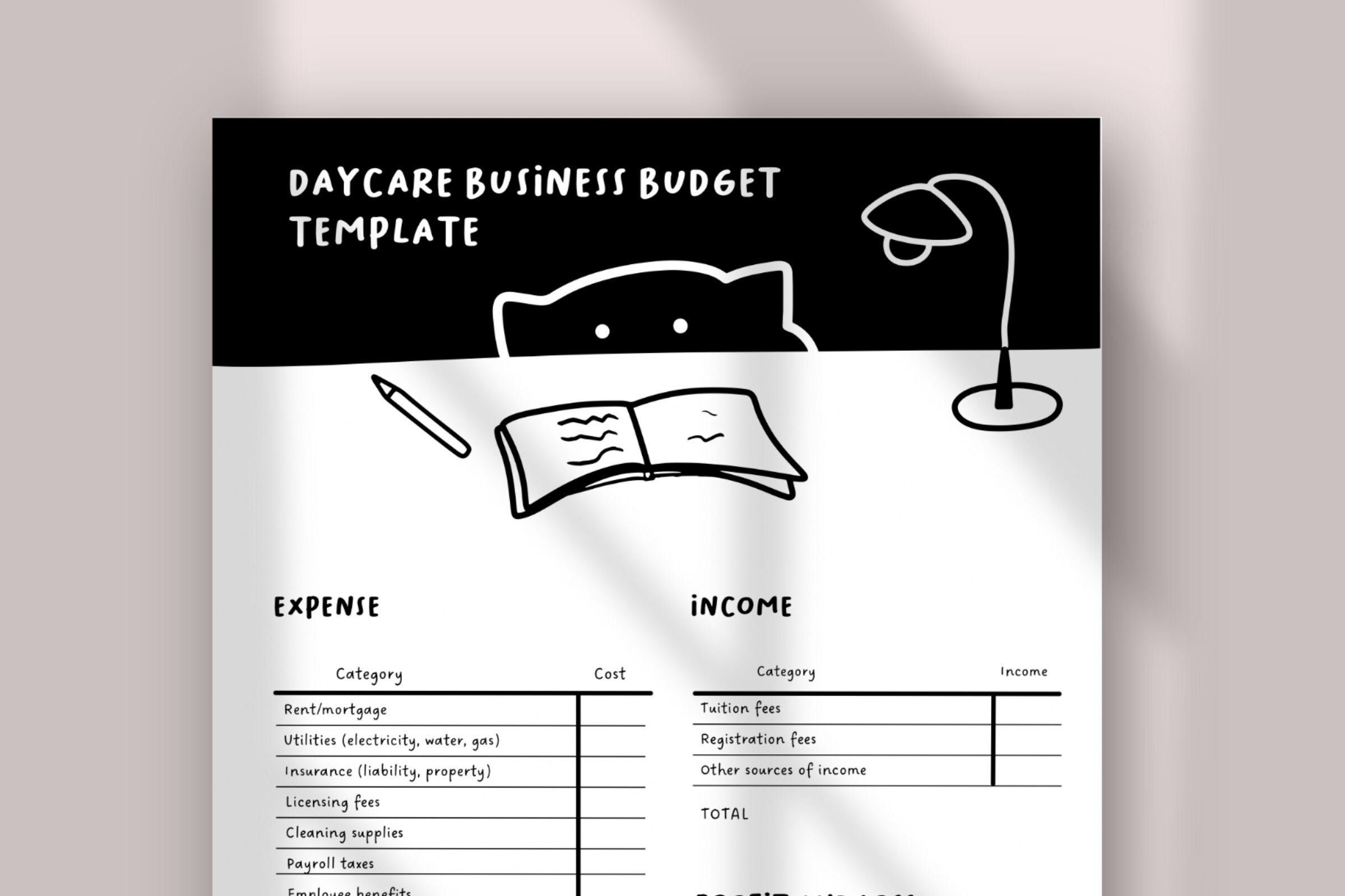 Daycare Business Budget Template | Childcare Expense Tracker ...