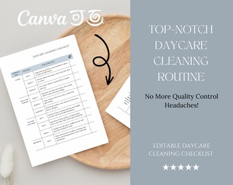 Infant Cleaning Checklist for Childcare Editable PDF and Canva Template ...