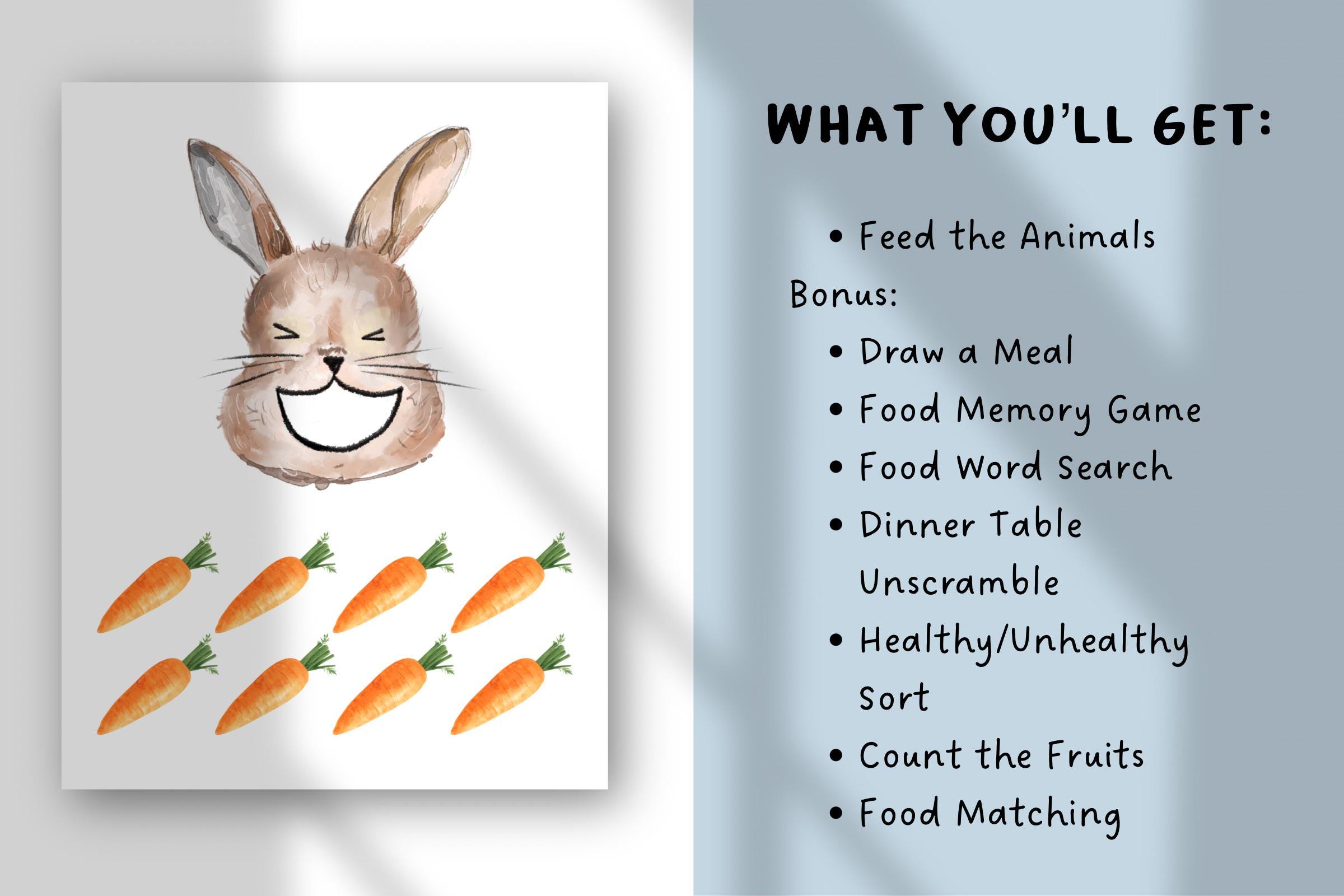 Feed the Animals Printable Activity – Sensory Play for Toddlers ...