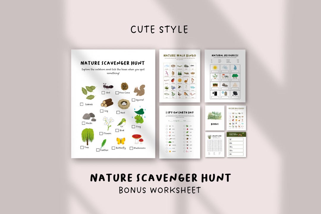 Nature Scavenger Hunt Printable for Kids | Outdoor Adventure Game ...