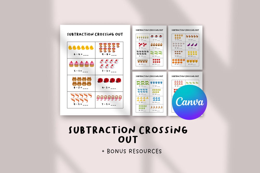 Subtraction Crossing Out Worksheets | Visual Subtraction Strategy ...