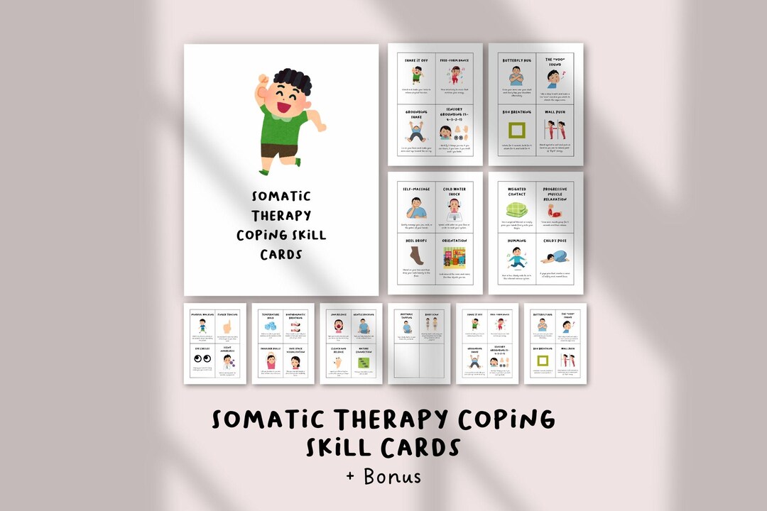 Somatic Therapy Coping Cards | Nervous System Regulation | Grounding ...