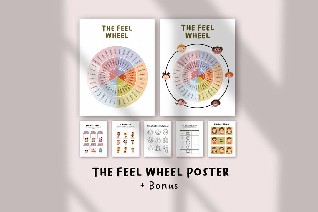Feelings Wheel Printable, Emotions Chart for Kids, Zones of Regulation ...