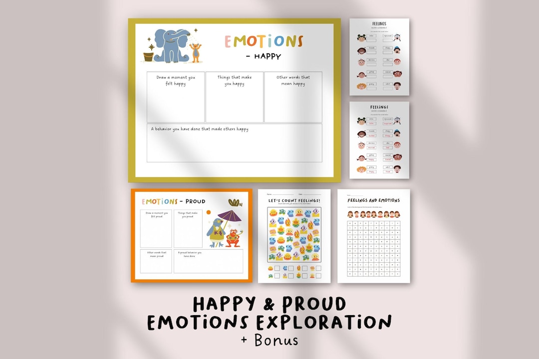 Happy and Proud Emotions Exploration Worksheet | Positive Feelings SEL ...
