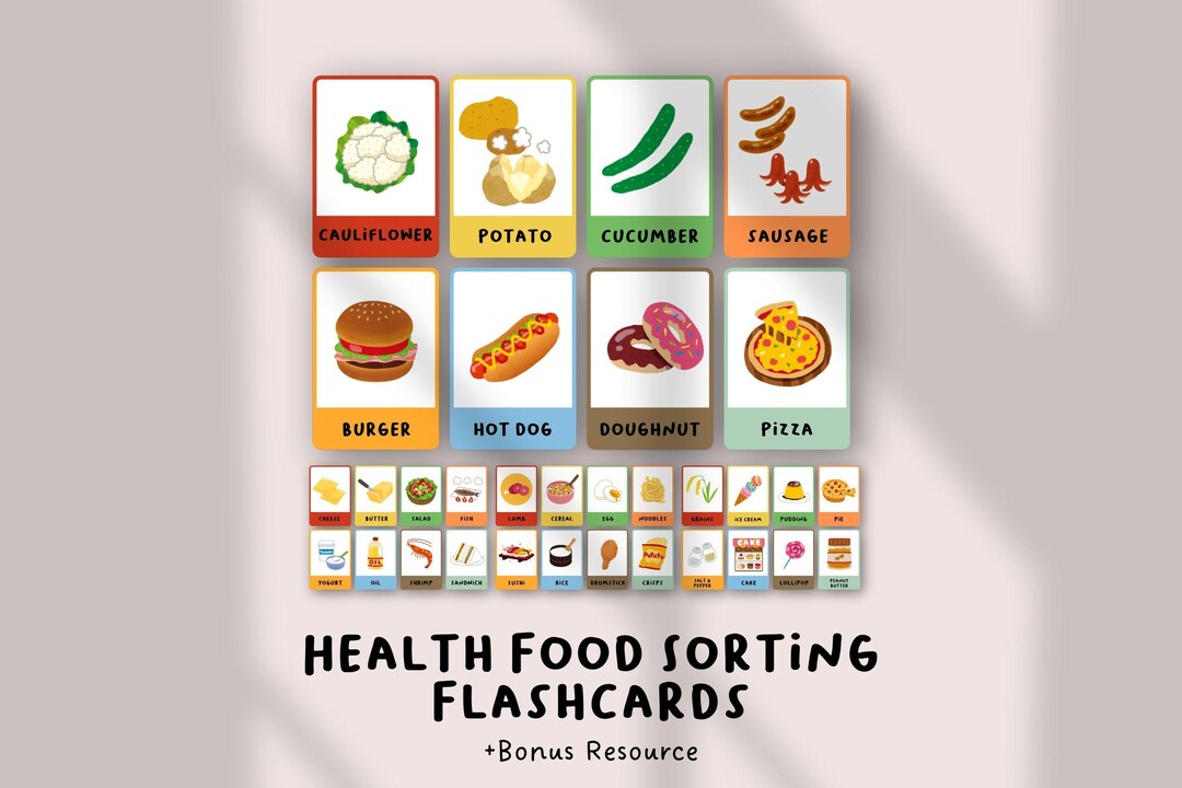 Healthy Food Sorting Flashcards | Nutrition Activity for Kids | Healthy ...