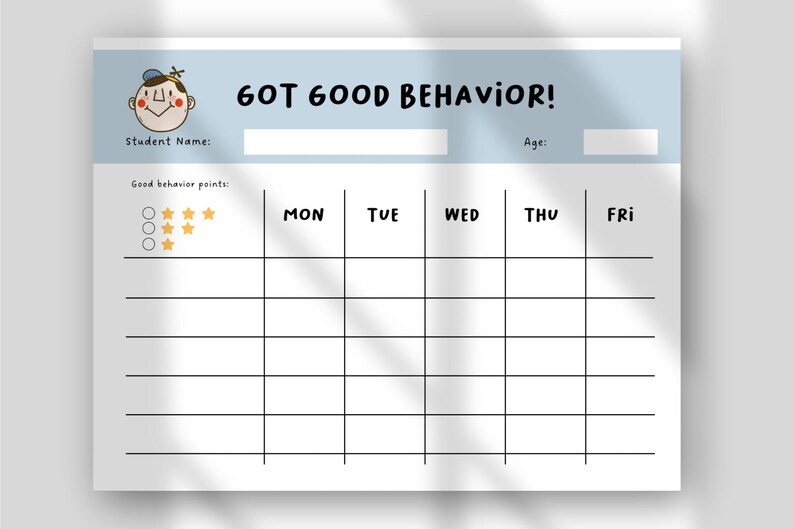 Editable Good Behavior Chart for Kids | Canva Template | Classroom ...