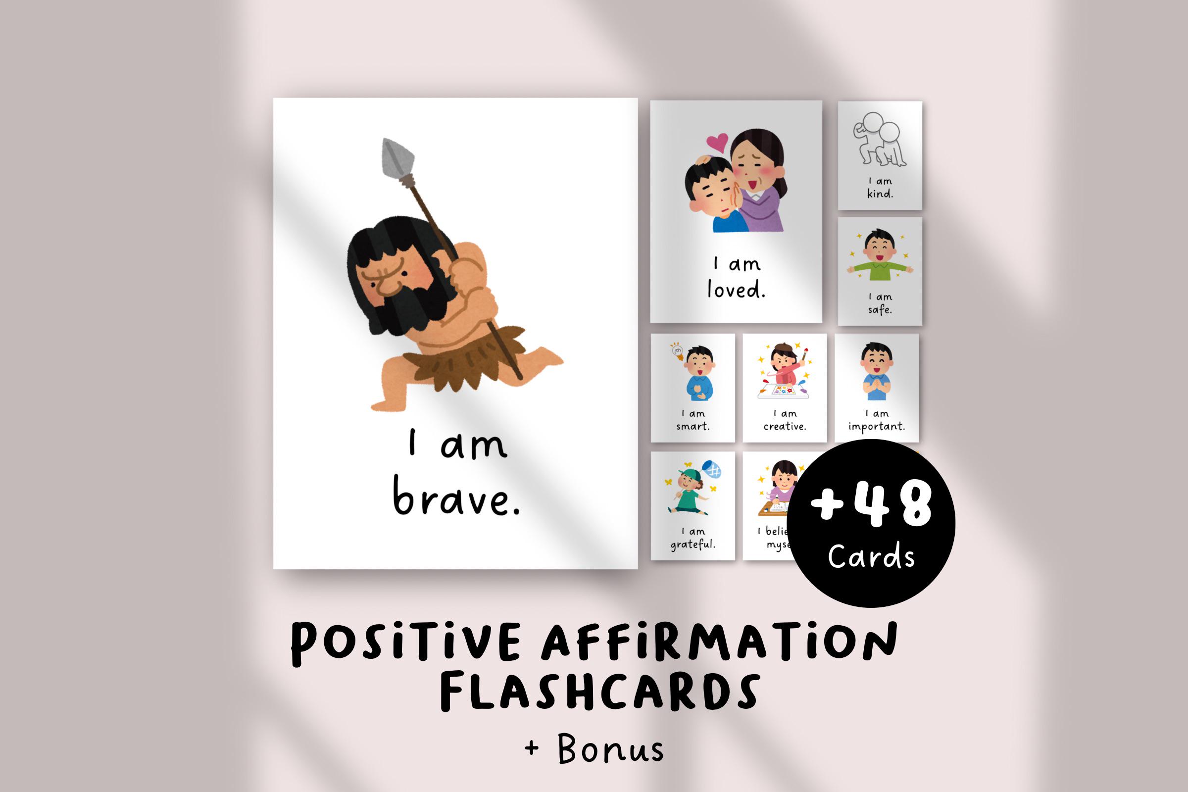 48 Positive Affirmation Cards for Kids Printable | Confidence Self ...