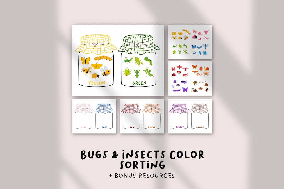 Bugs & Insects Color Sorting Activity | Preschool Toddler Color ...