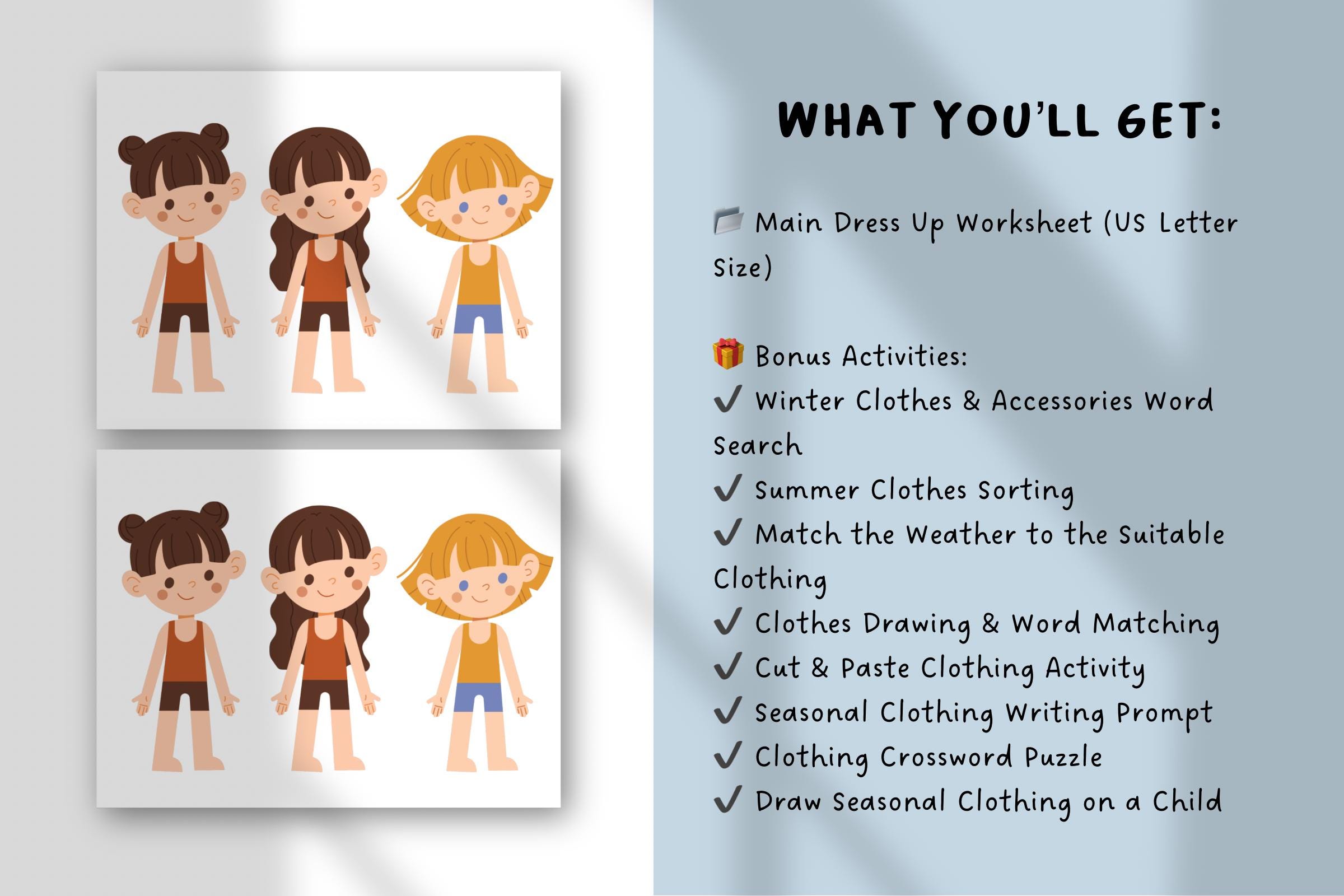 Dress up Printable Activity | Clothing Sorting | Toddler & Preschool ...