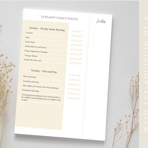 Editable Flylady Daily Focus : Minimalist Version - Etsy