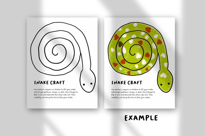 Snake Craft for Kids | Scissor Skills & Coloring Activity | Preschool ...