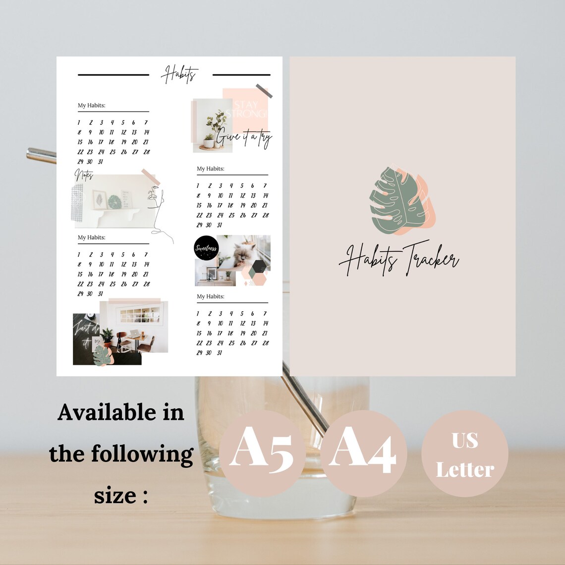 Aesthetic Habit Tracker: Scrapbook Version | Etsy