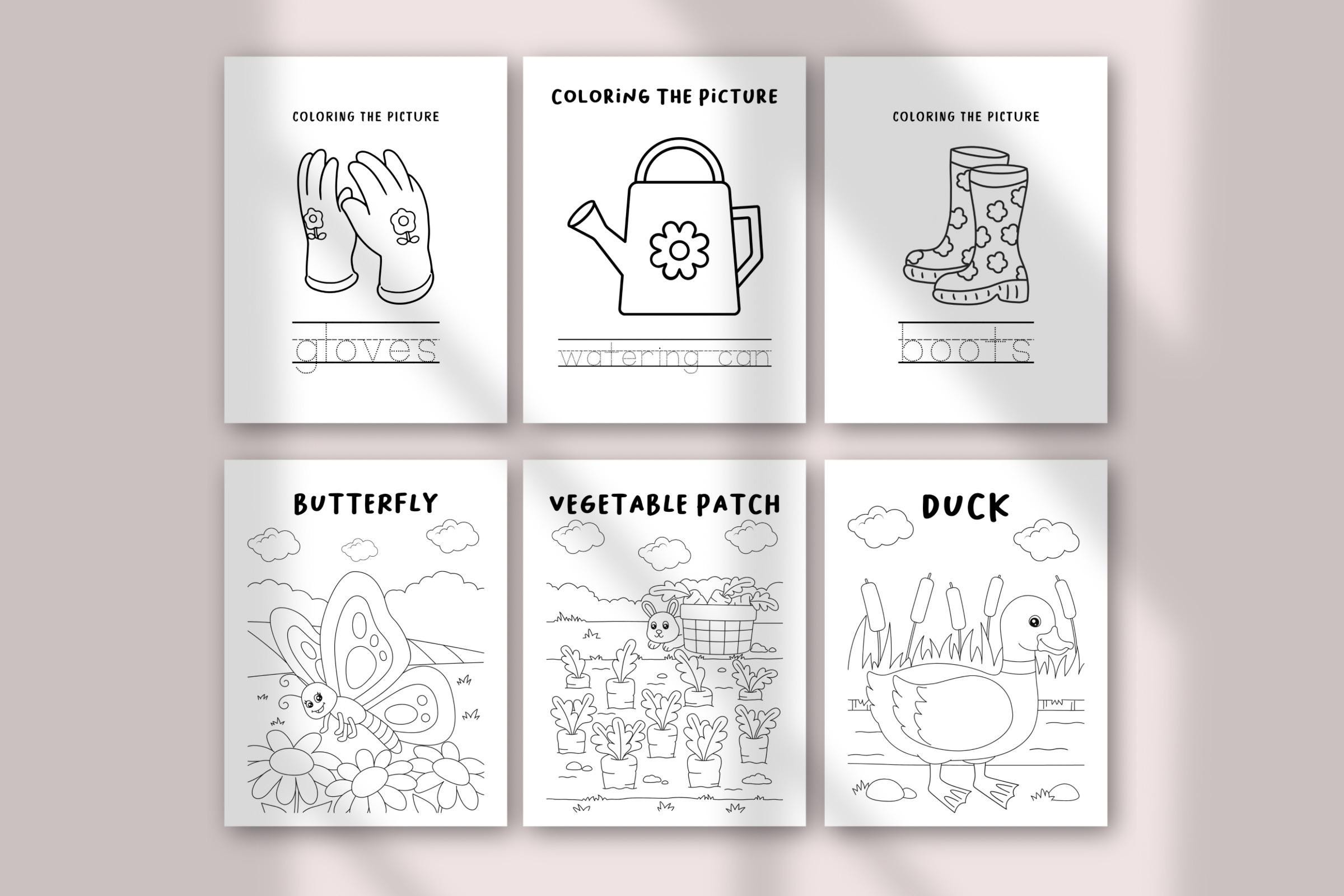 Garden Activity Book for Kids, Printable Gardening Workbook ...