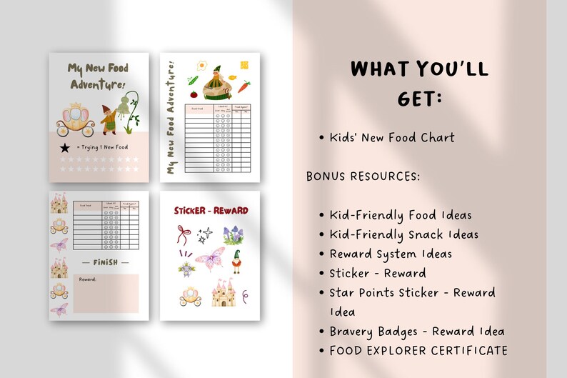 New Food Chart for Picky Eaters | Kids Reward Chart | Try New Foods ...