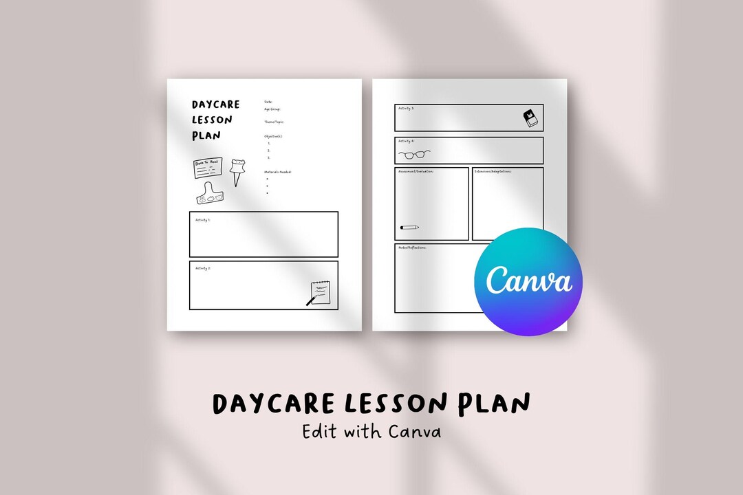 Daycare Lesson Plan Template | Preschool Weekly Planner | Childcare ...