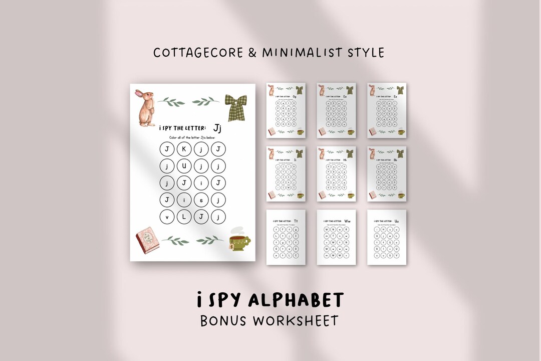 I Spy Alphabet Printable Game – Cottagecore Letter Recognition ...