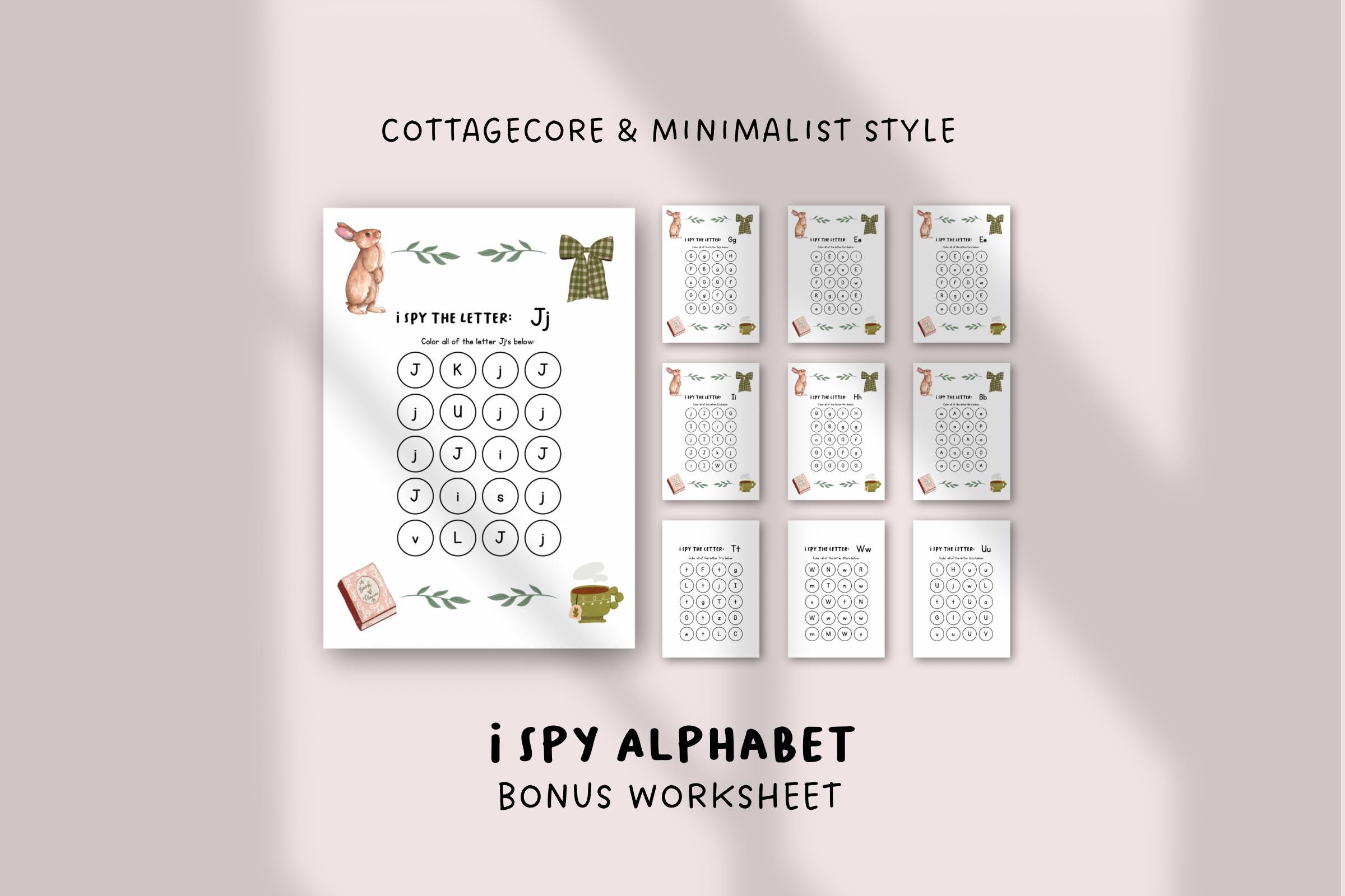 I Spy Alphabet Printable Game – Cottagecore Letter Recognition ...