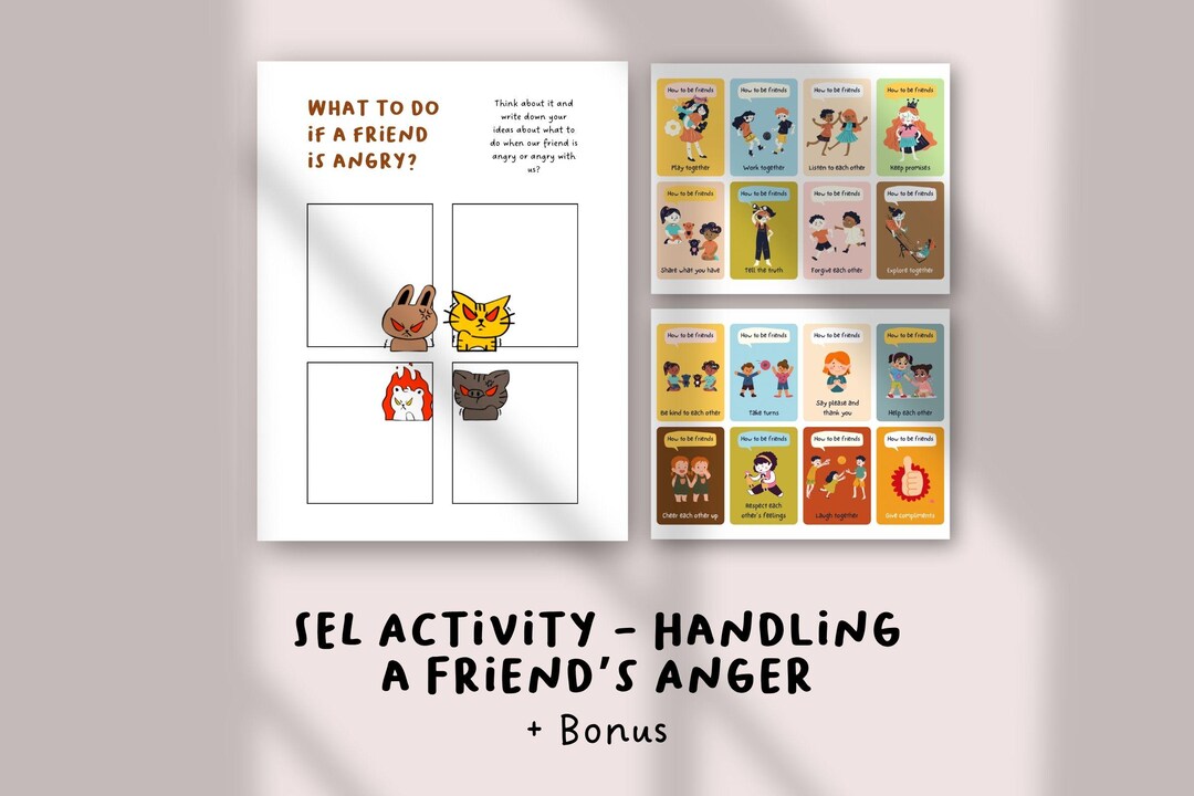 Handling a Friend’s Anger SEL Activity | Empathy & Social Skills ...