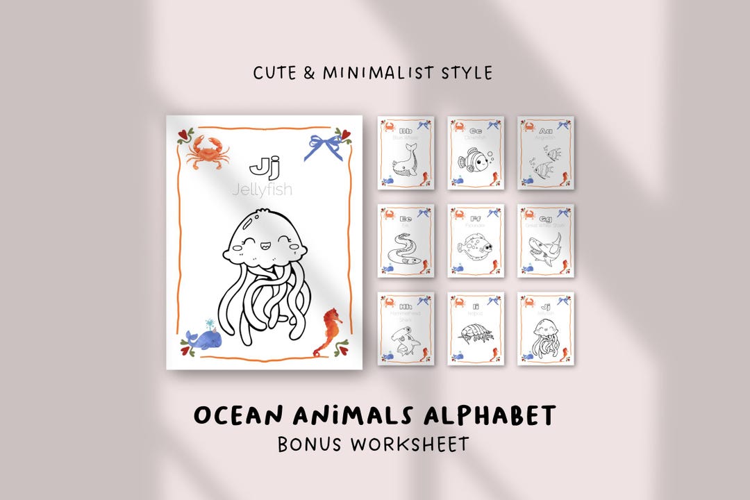 Ocean Animals Alphabet Printable | A-Z Sea Creature Learning for ...