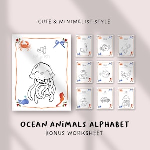 Ocean Animals Alphabet Printable | A-Z Sea Creature Learning for ...