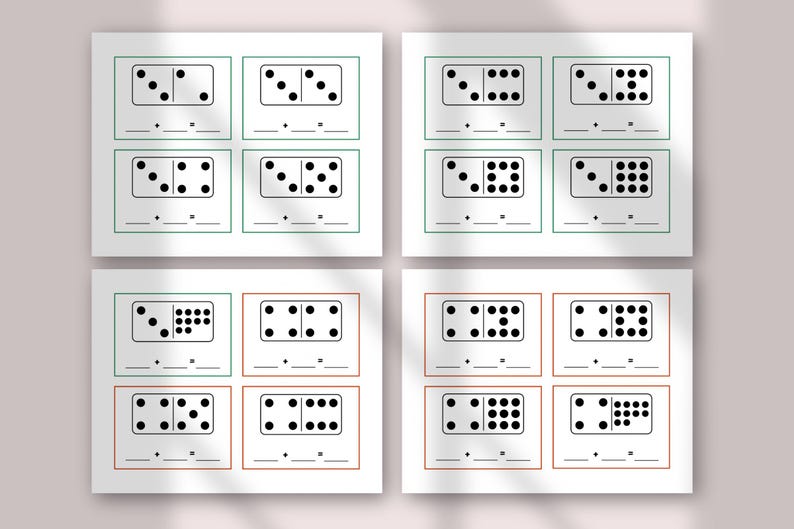Domino Addition Cards Printable | Preschool & Pre-k Math Counting ...
