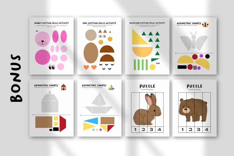 Animal Tangram Puzzle Printable – Shape Matching Activity – Fine Motor ...