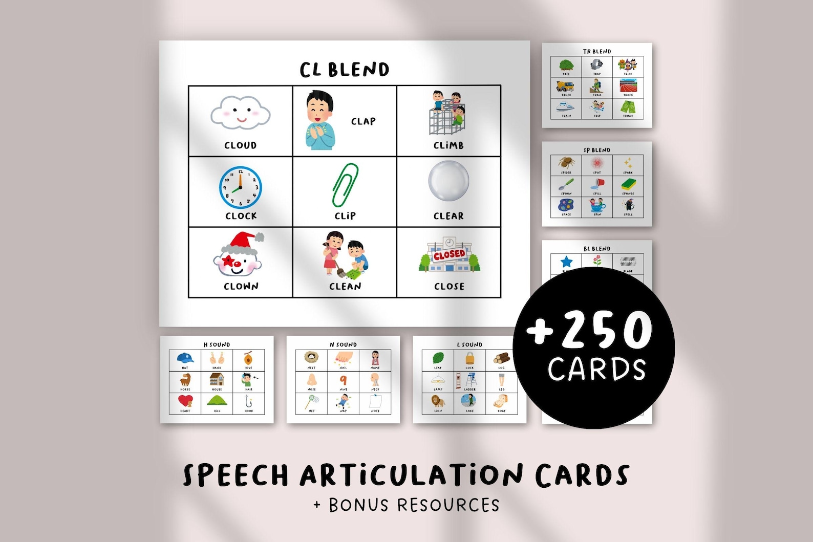 250+ Speech Articulation Flash Cards for Kids | Printable Speech ...