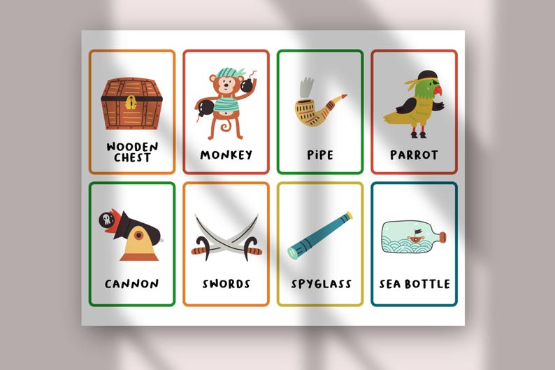 Pirates Flashcards Set | Pirate Vocabulary for Kids | Pirate Theme ...