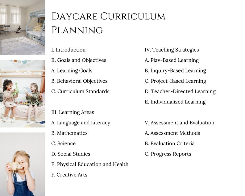 Editable Daycare Curriculum Planning - Comprehensive Guide for ...