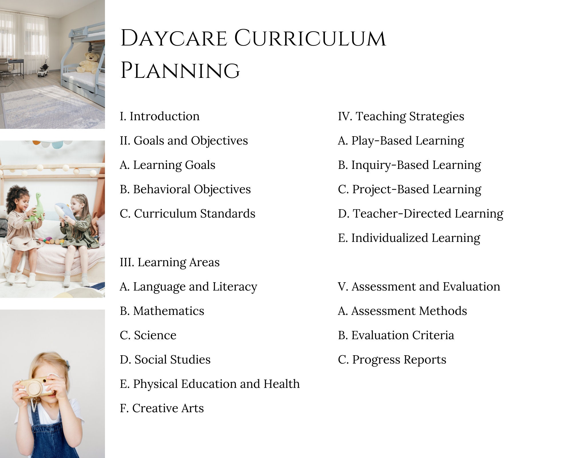 Editable Daycare Curriculum Planning - Comprehensive Guide for ...