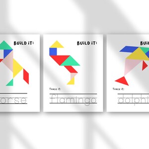 Animal Tangram Puzzle Printable – Shape Matching Activity – Fine Motor ...