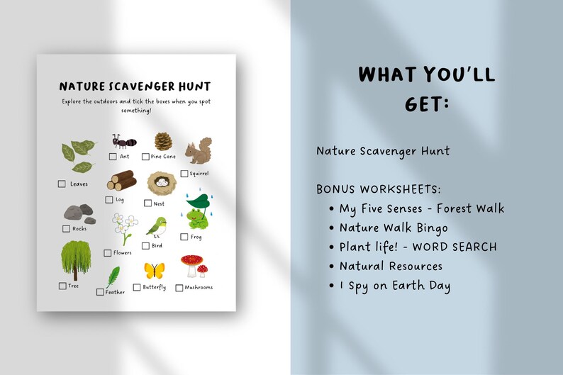 Nature Scavenger Hunt Printable for Kids | Outdoor Adventure Game ...