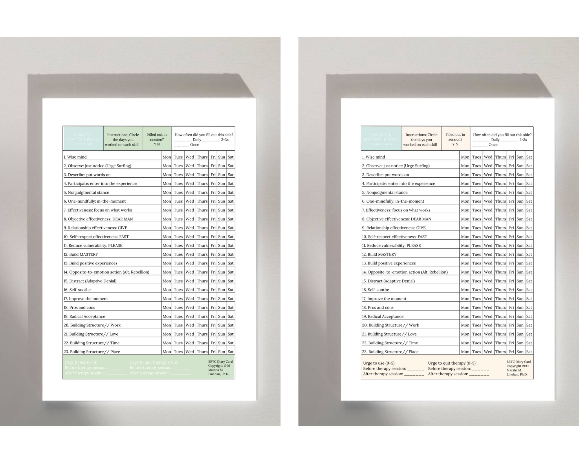 18 DBT Cards Bundle Dialectical Behavior Therapy Journal A - Etsy