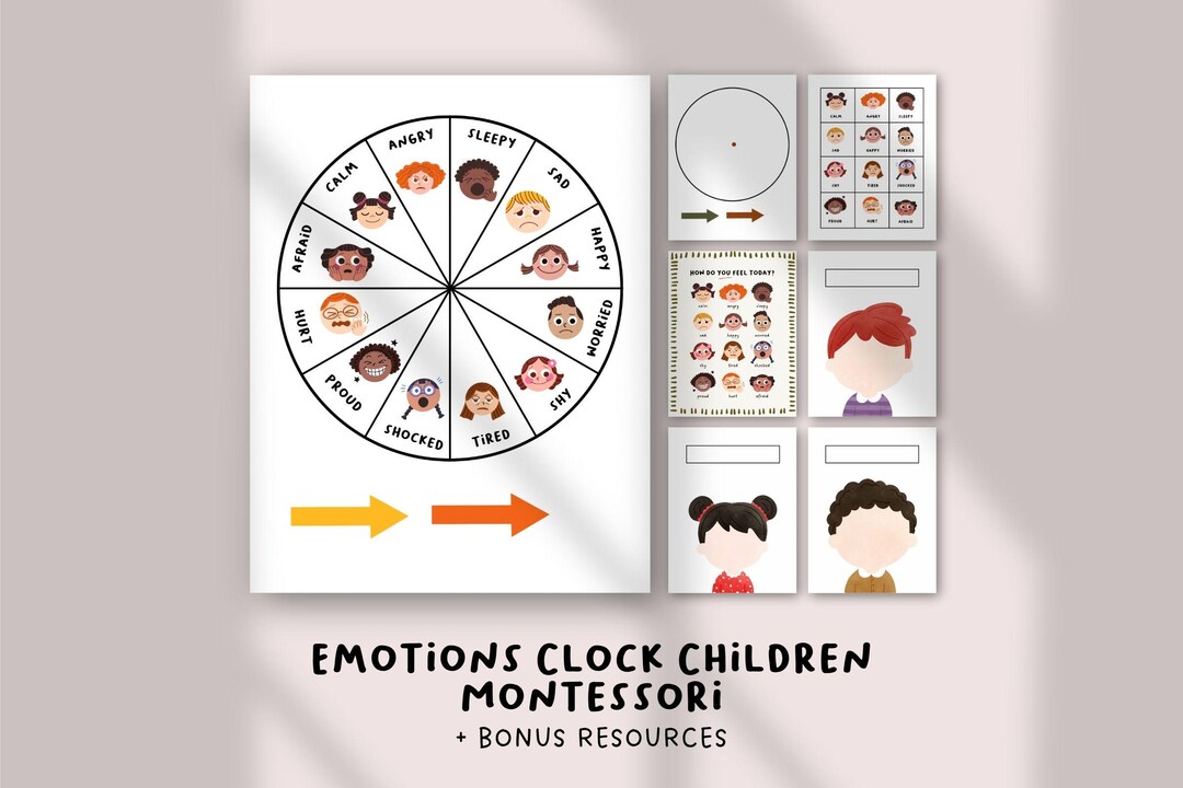 Emotions Clock for Kids | Montessori Feelings Wheel Printable ...