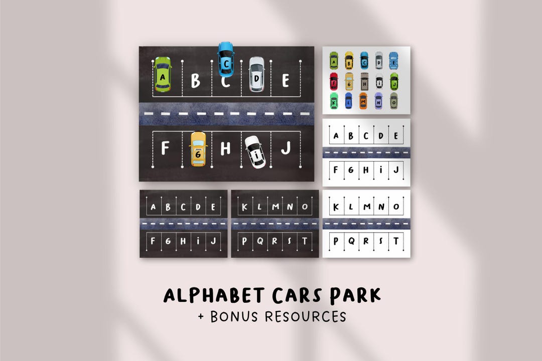 Alphabet Cars Parking Lot Activity • ABC Letter Match Busy Book ...