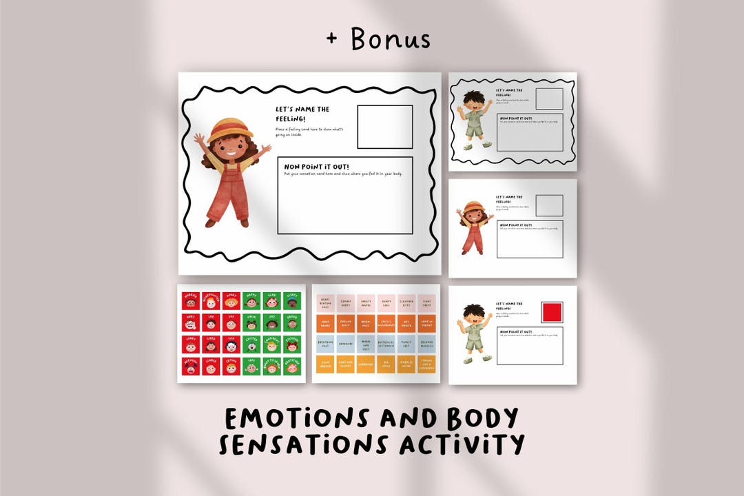 Emotions and Body Sensations Activity Board for Kids SEL Printable ...