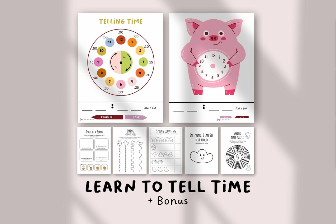 Learn to Tell Time Printable | Interactive Clock Activity for Kids ...