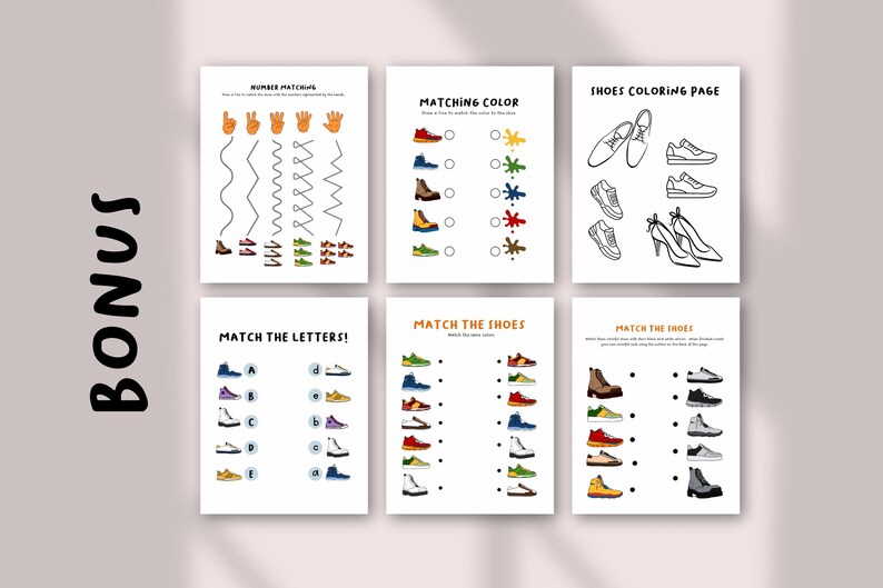 30+ Shoes Matching Activity for Kids | Preschool & Toddler Matching ...