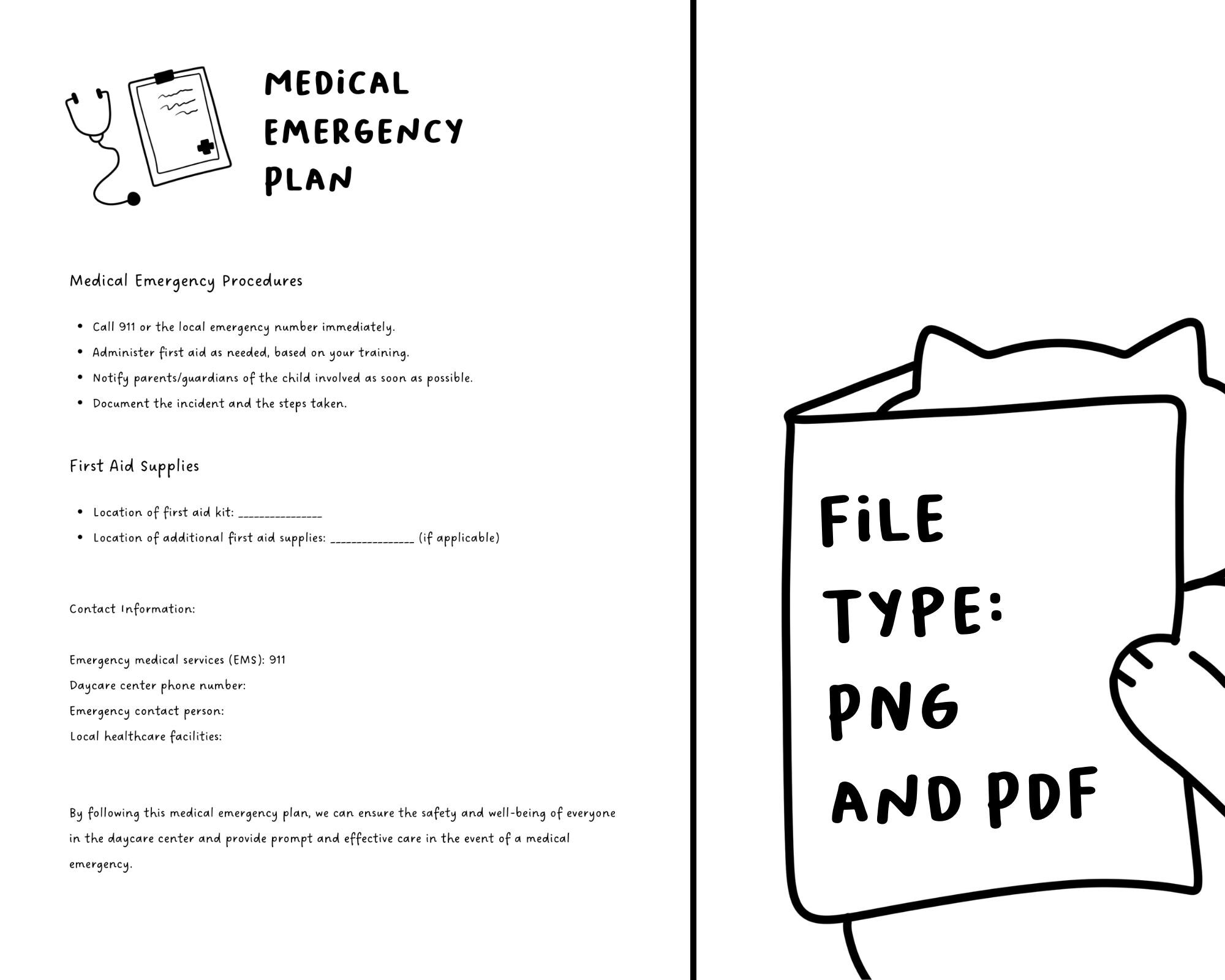 Medical Emergency Plan Editable Template Canva Template Safety and ...