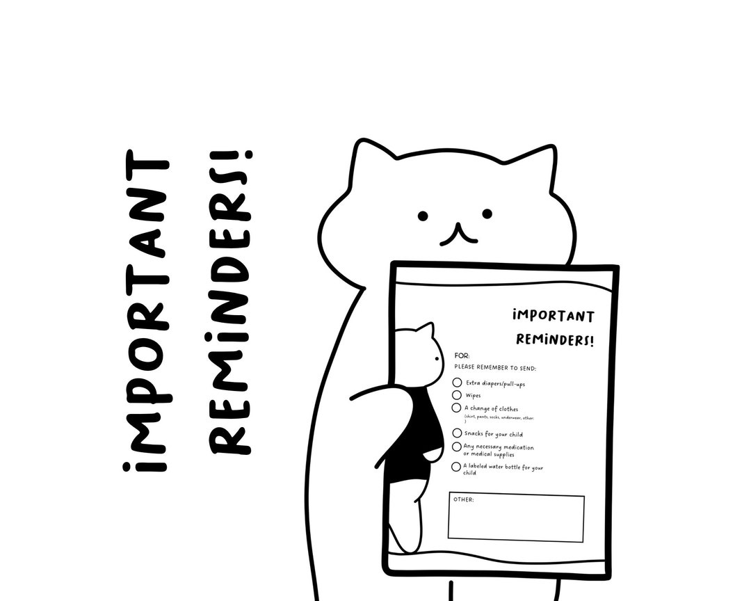 PDF | Important Reminders! | Daycare & Teacher Resources | Edit With ...