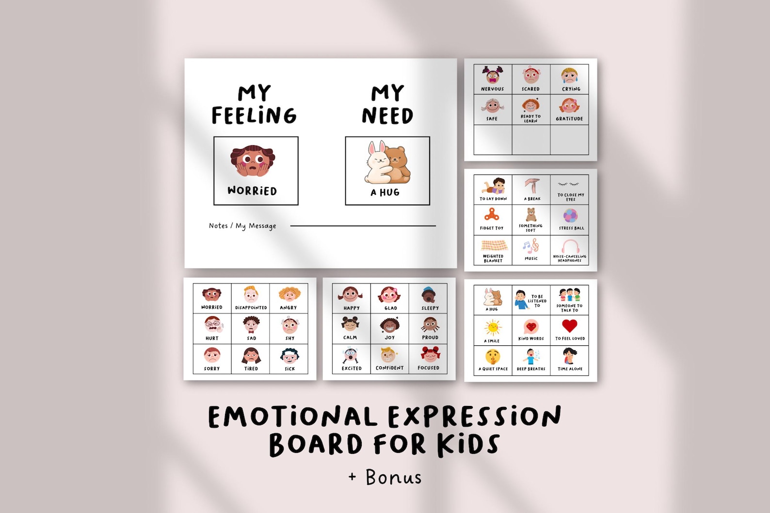 Emotional Expression Board for Kids, Communication Mat | Social ...