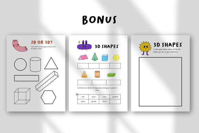 3D Shapes Flashcards | Geometry Learning Cards for Kids | Preschool ...